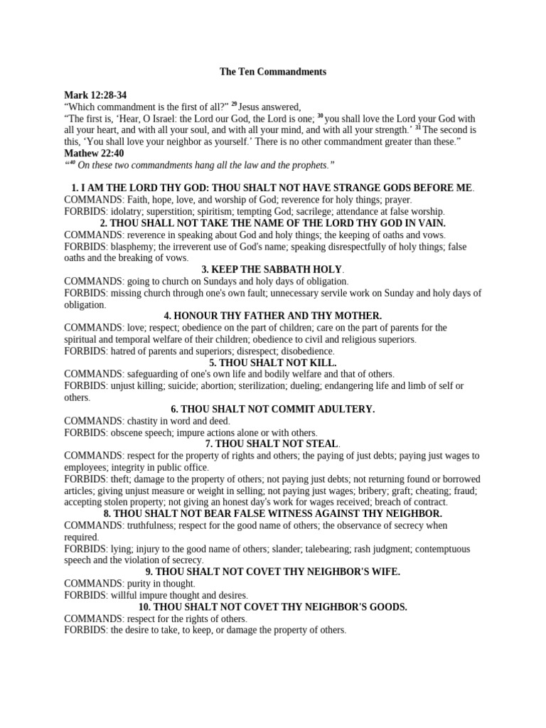 The Ten Commandments | PDF