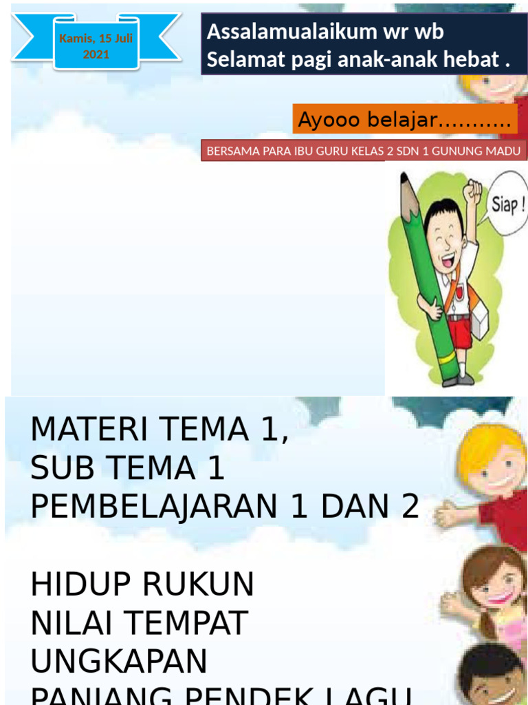 Tema 1 Sub Tema 1 (Pembelajaran 1,2) | PDF