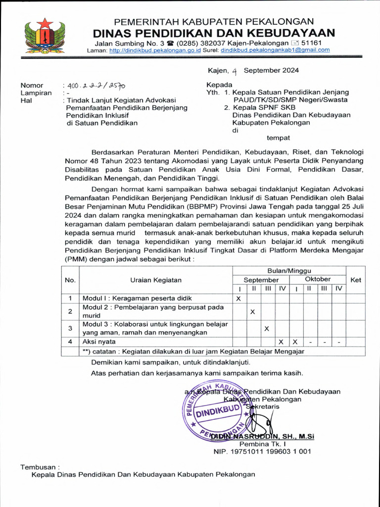 TL Keg - Advokasi Pend - Inklusi | PDF