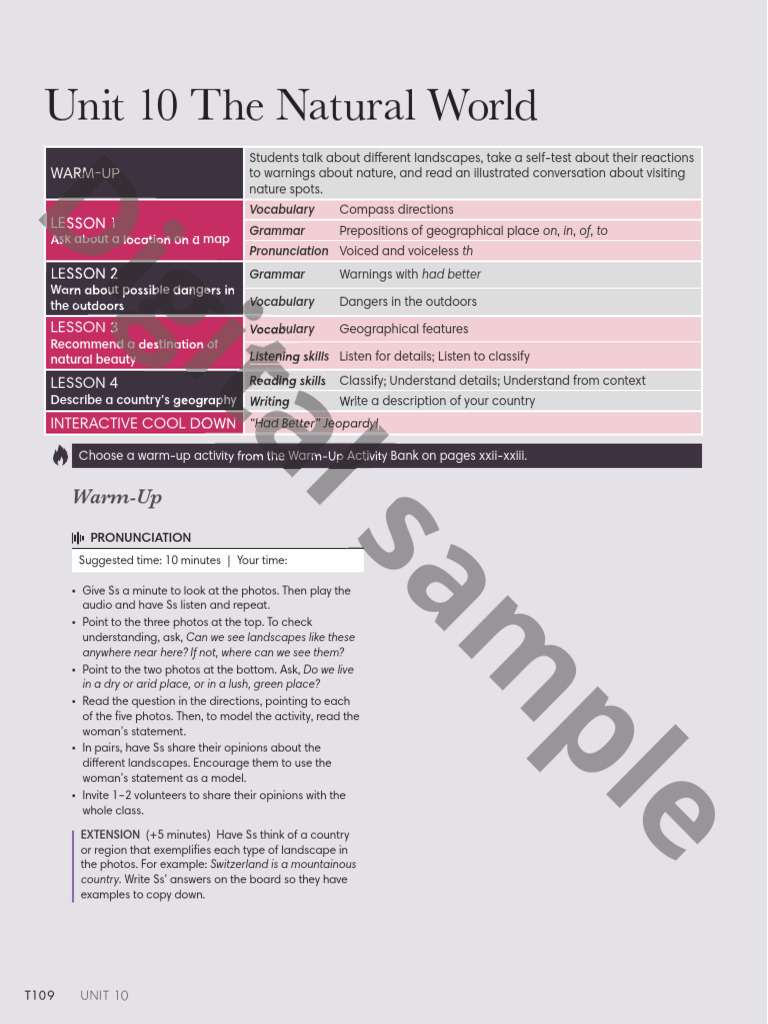 Connectivity L3 TeachersBook Sample Unit10 | PDF