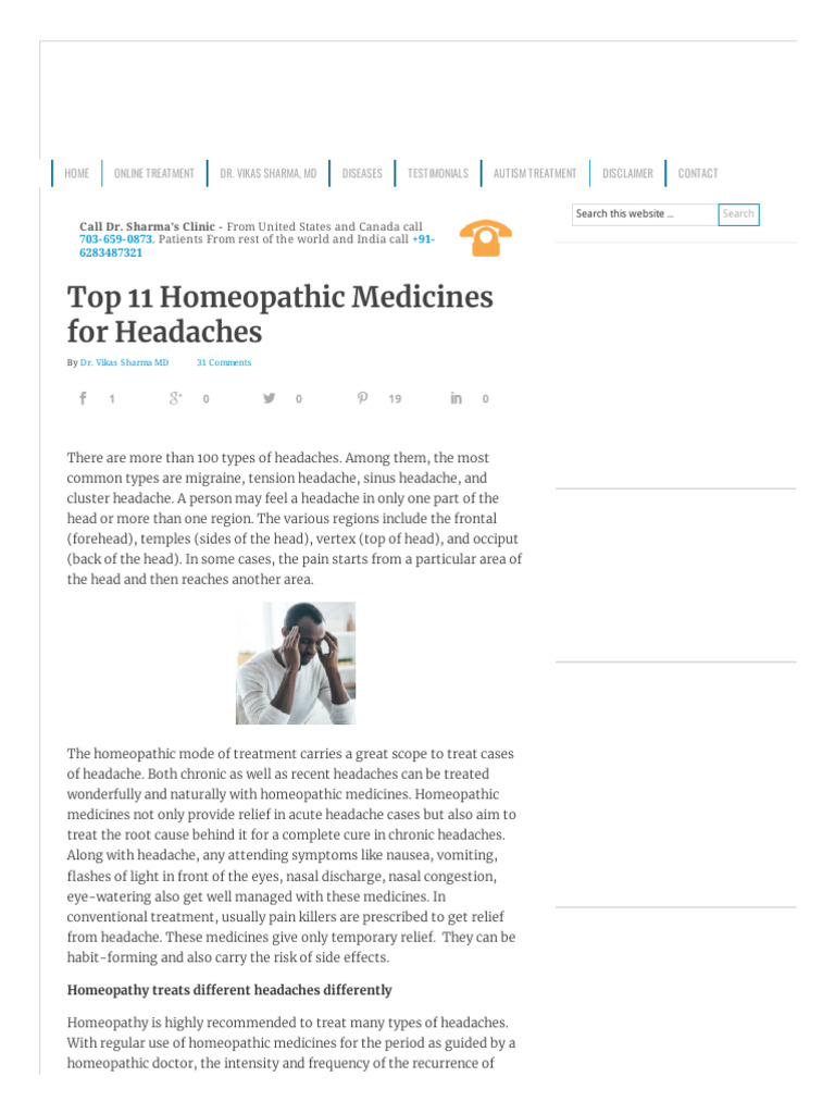 Top Homeopathic Medicines For Headaches - Migraine Homeopathic Remedies ...