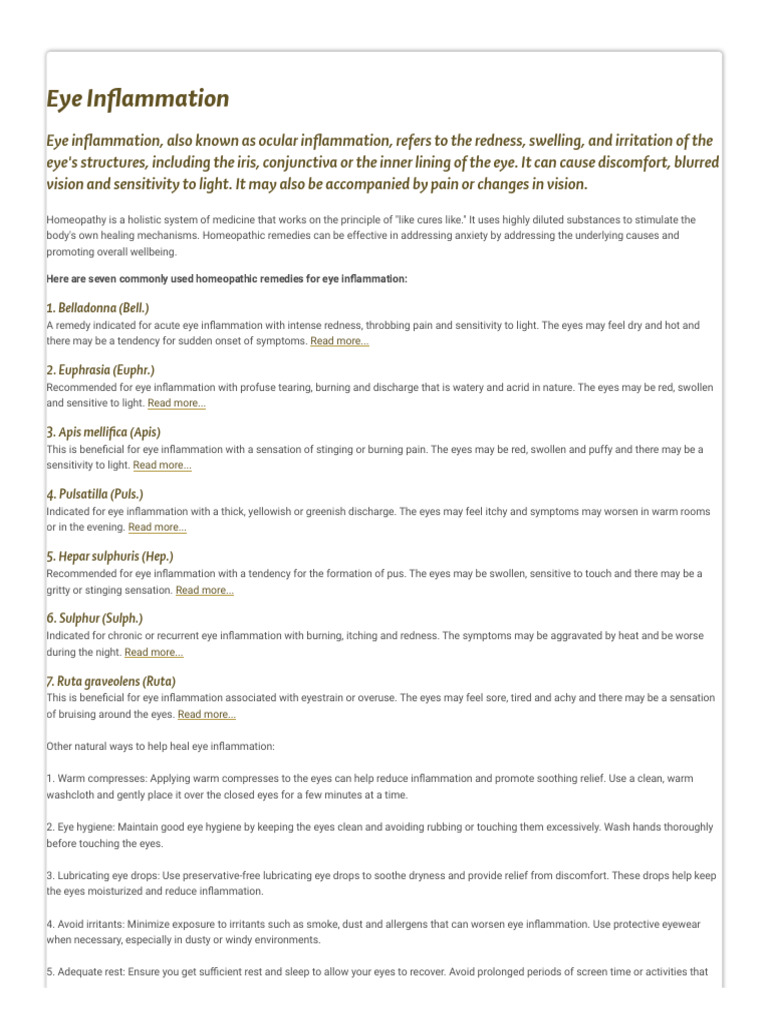 Eye Inflammation | PDF