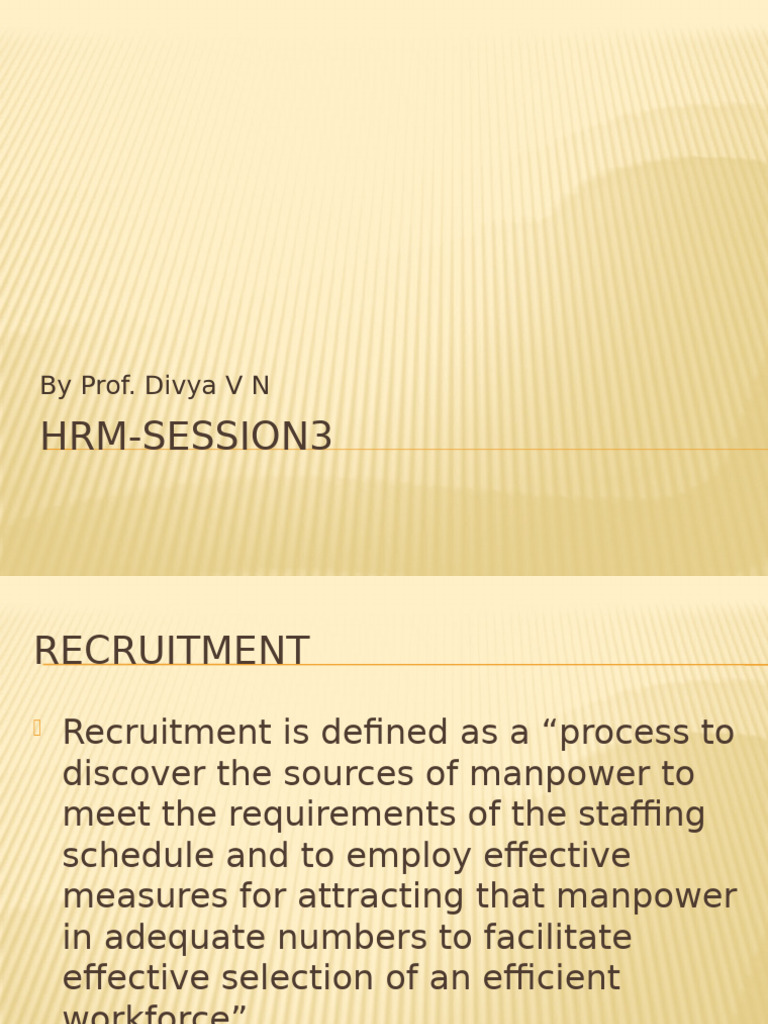 Hrm-Session3: by Prof. Divya V N | PDF