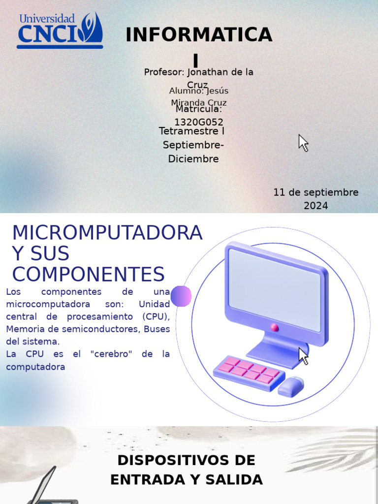 La Microcomputadora y Sus Componentes | PDF