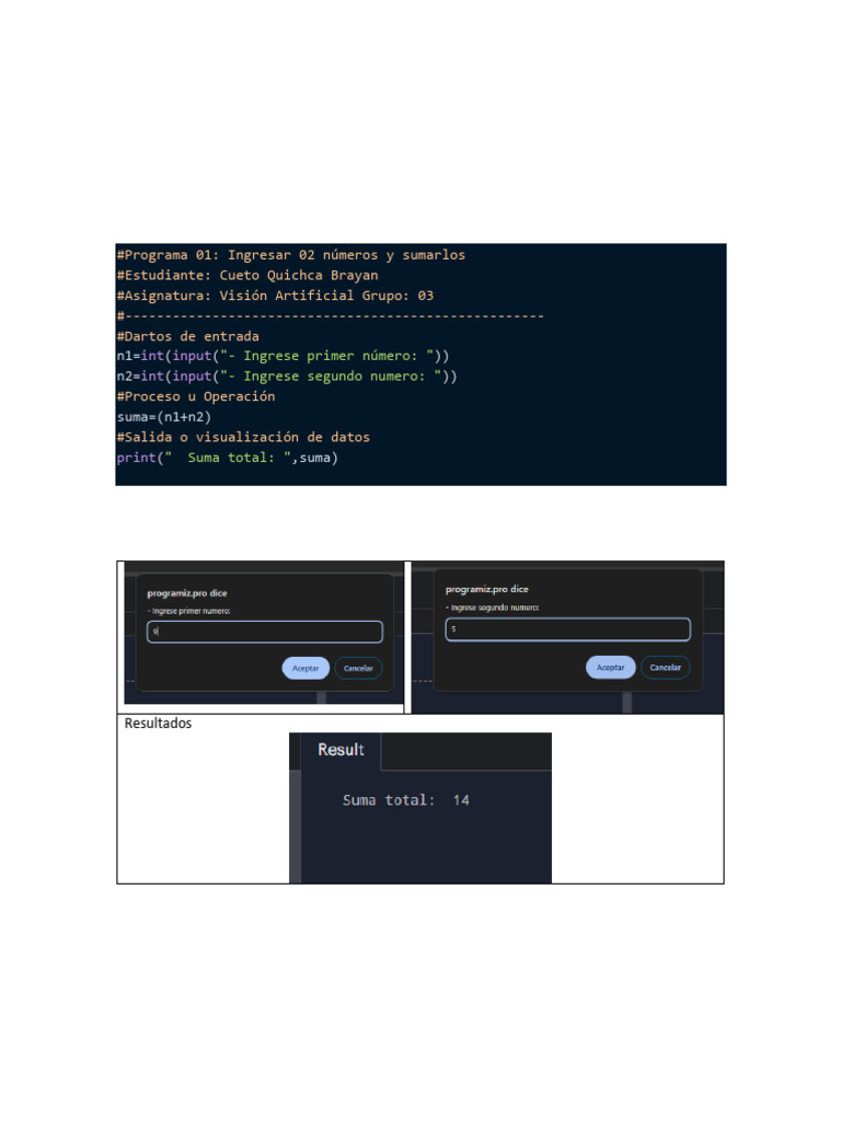 Introducción A Programación Con Python Brayan Cueto Quichca | PDF