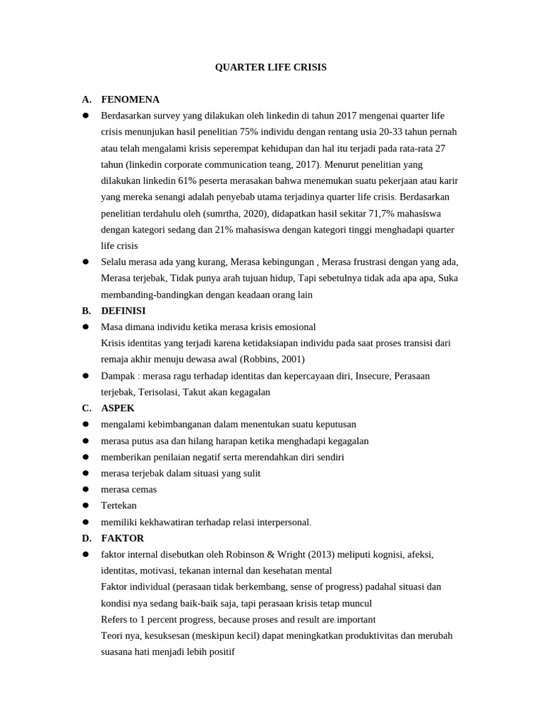 Quarter Life Crisis | PDF