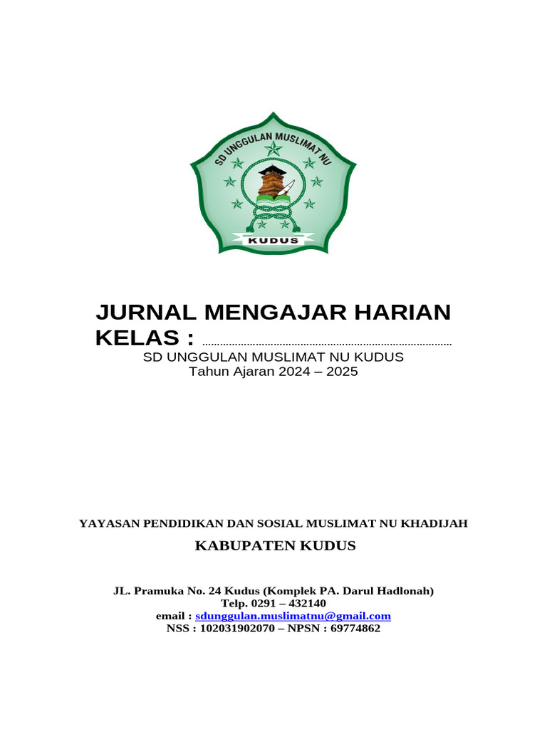 Cover Jurnal Mengajar Harian TP 2024 2025 | PDF