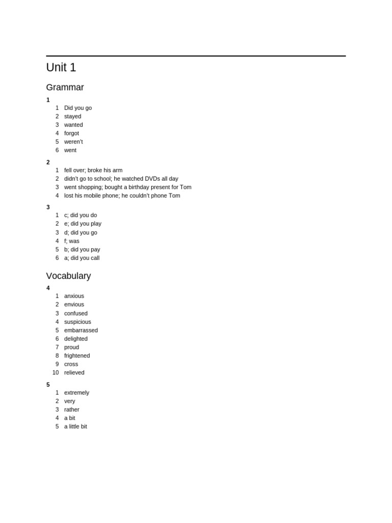 E10-Extra-Unit 1b-Keys | PDF