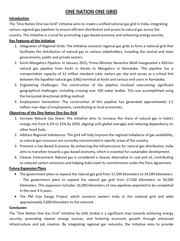 One Nation One Gas Grid | PDF