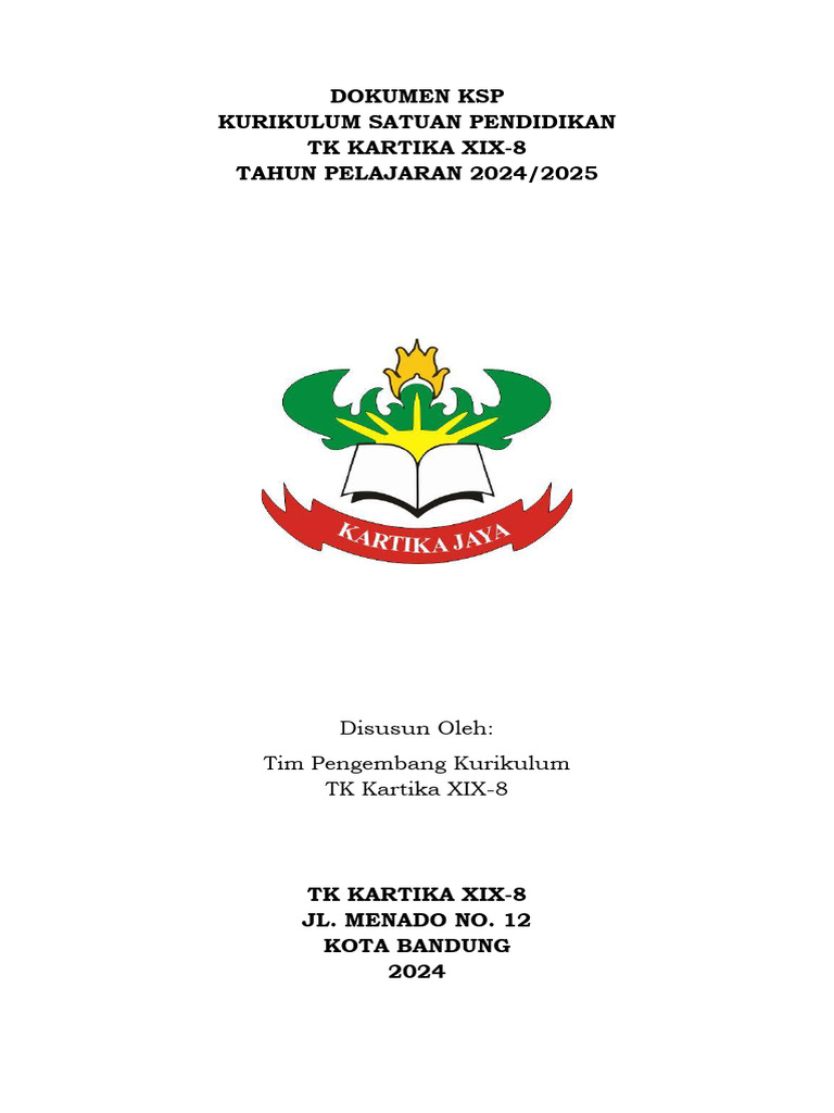Dokumen KSP TK Kartika Xix-8 2024-2025 | PDF
