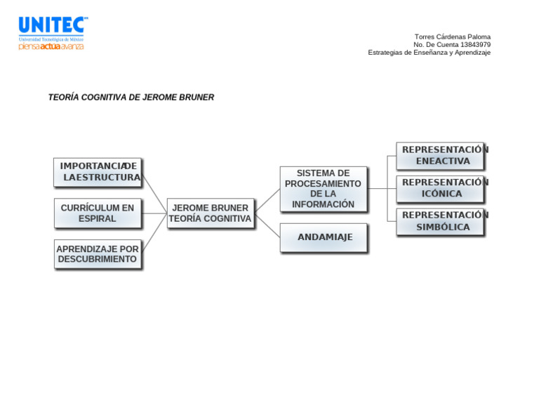 TEORÍA COGNITIVA DE JEROME BRUNER MAPA CONCEPTUAL | PDF