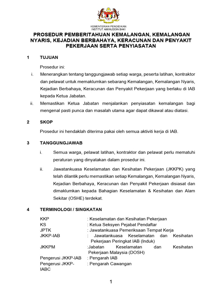Prosedur JKKP New | PDF