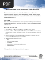 Modified Fibre Diet For The Prevention of Bowel Obstruction: My ...