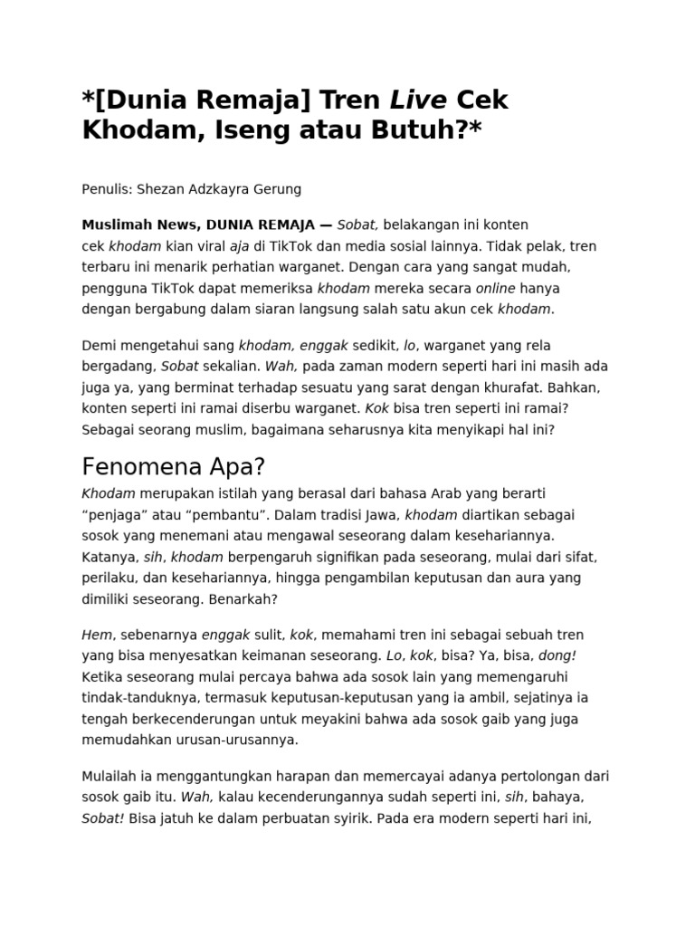 Dunia Remaja | PDF