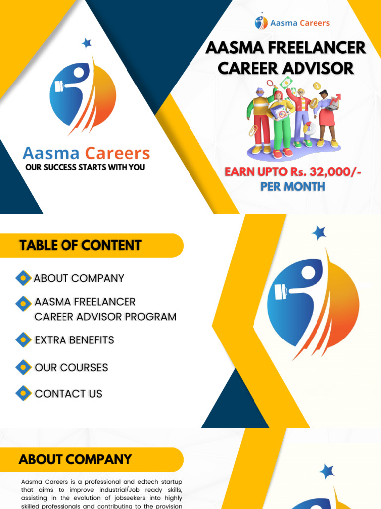 Aasma Careers Freelancer Career Advisor Program | PDF