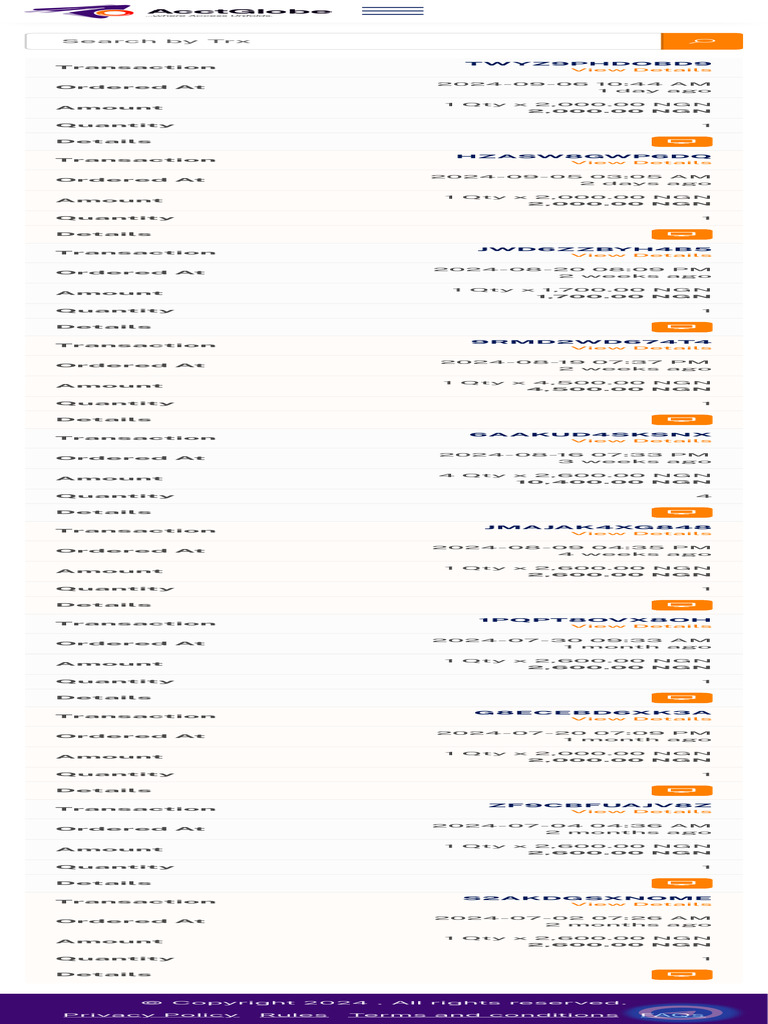 AcctGlobe - Orders | PDF