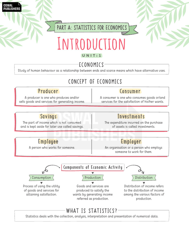 Economics - XI CHP 1 | PDF
