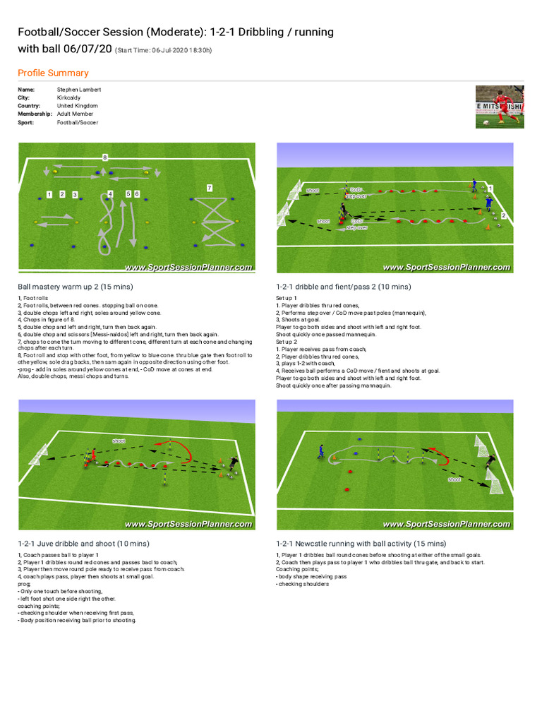 Football - Soccer - 1-2-1 Dribbling - Running With Ball 06 - 07 - 20 (T ...