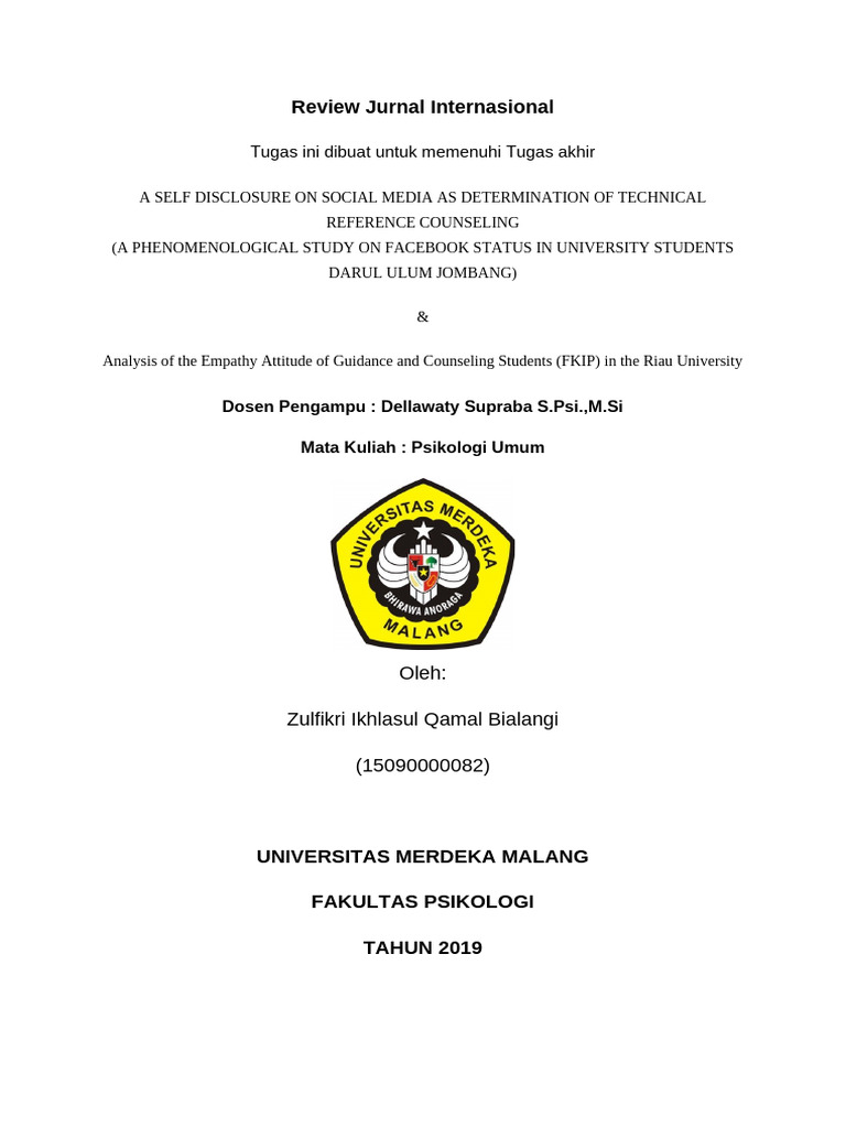 Contoh Review Jurnal Internasional | PDF