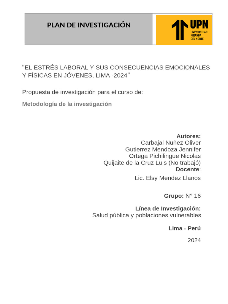 INVE.1301.EF - Plan de Investigación | PDF