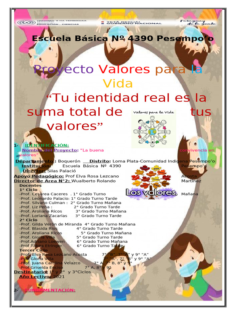 PROYECTO VALORES P1 | PDF