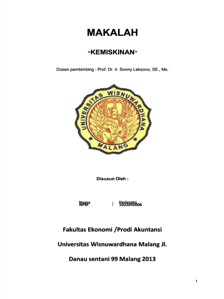 PDF Contoh Makalah Kemiskinan - Compress | PDF