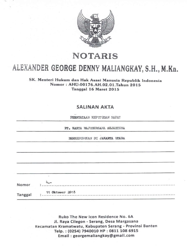 AKTE PERUBAHAN PT. KMBS_compressed | PDF