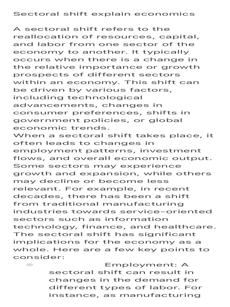 Sectoral Shift Explain Economics | PDF