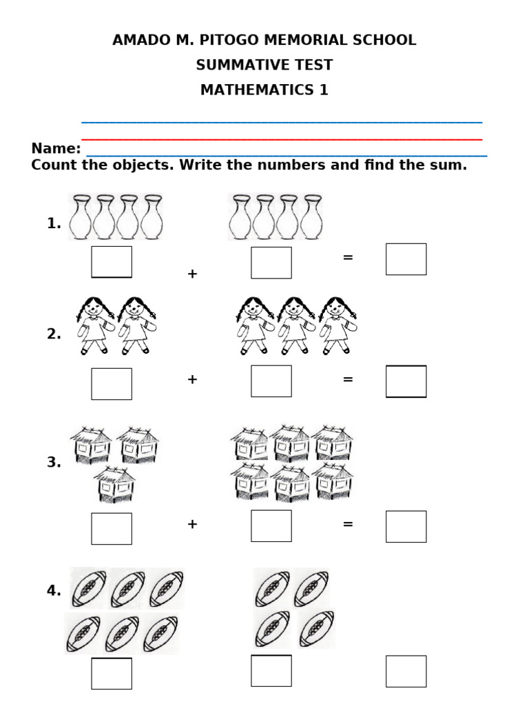 MATHEMATICS Q1-Summative test | PDF