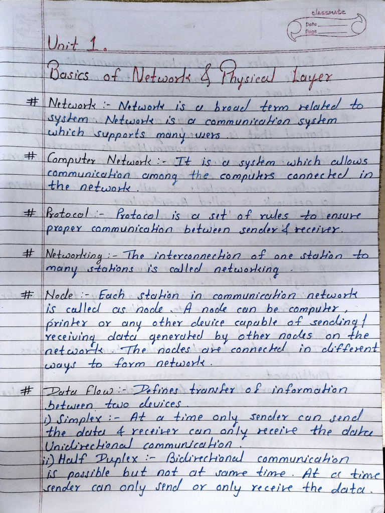 CN Unit-1 Notes | PDF