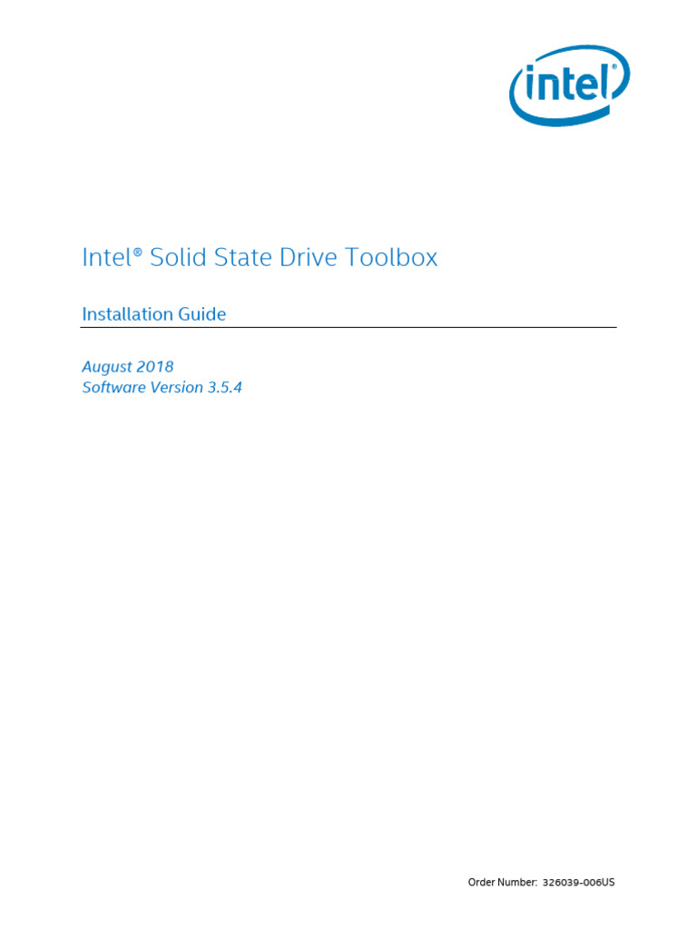 Intel SSD Toolbox Installation Guide | PDF