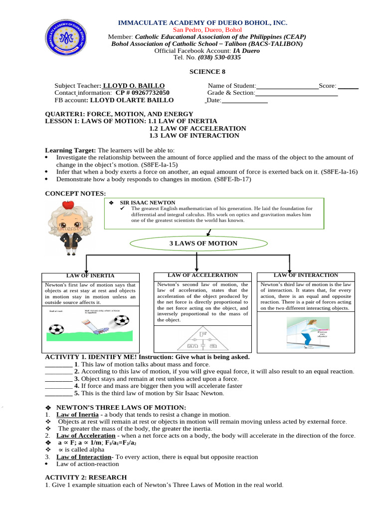 Science 8 Module-Activity Q1 Final | PDF