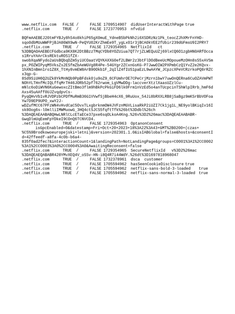 Netflix Cookies | PDF