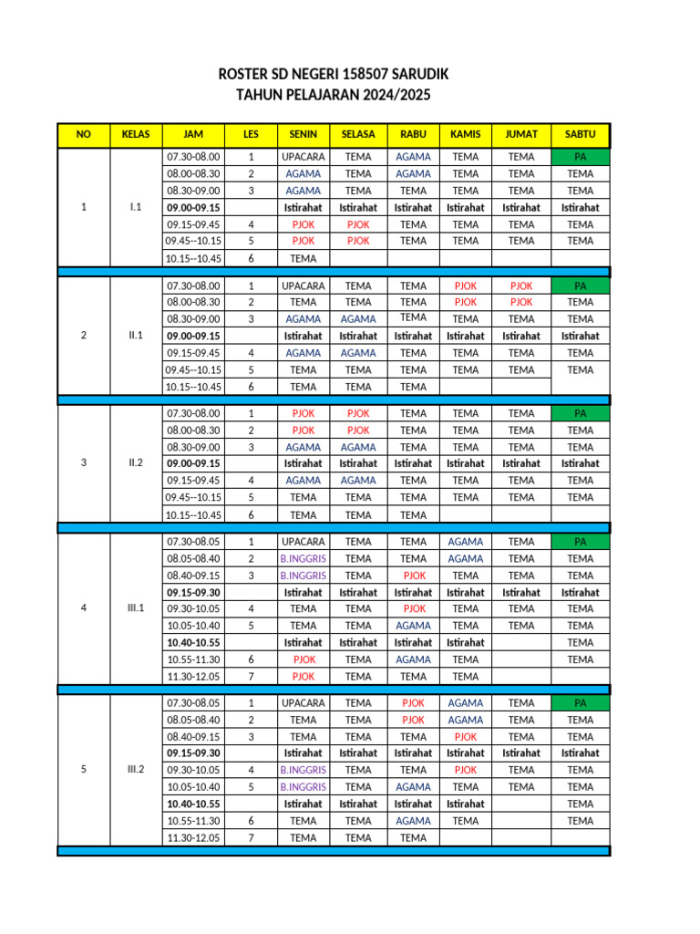ROSTER TA 2024-2025 | PDF