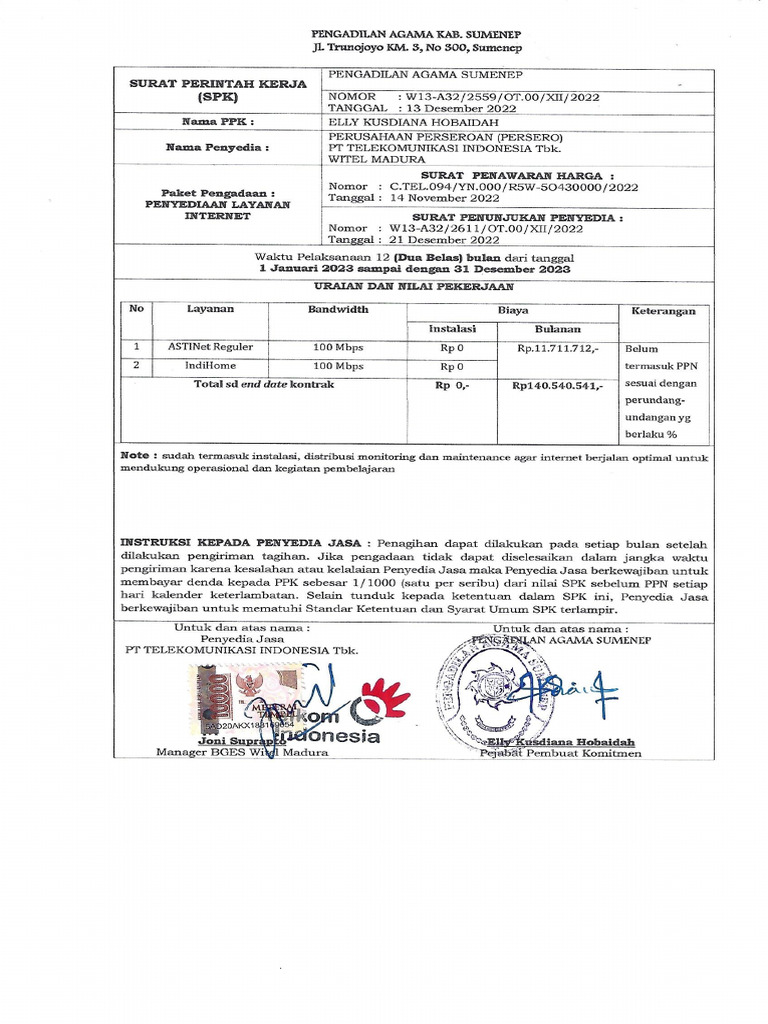 2023 Mou Pt Telkom | PDF