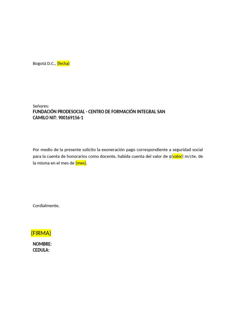 Carta Cuenta de Cobro Formato (1) (1) (1) | PDF