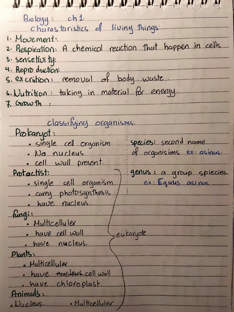 Biology Notes G10 | PDF