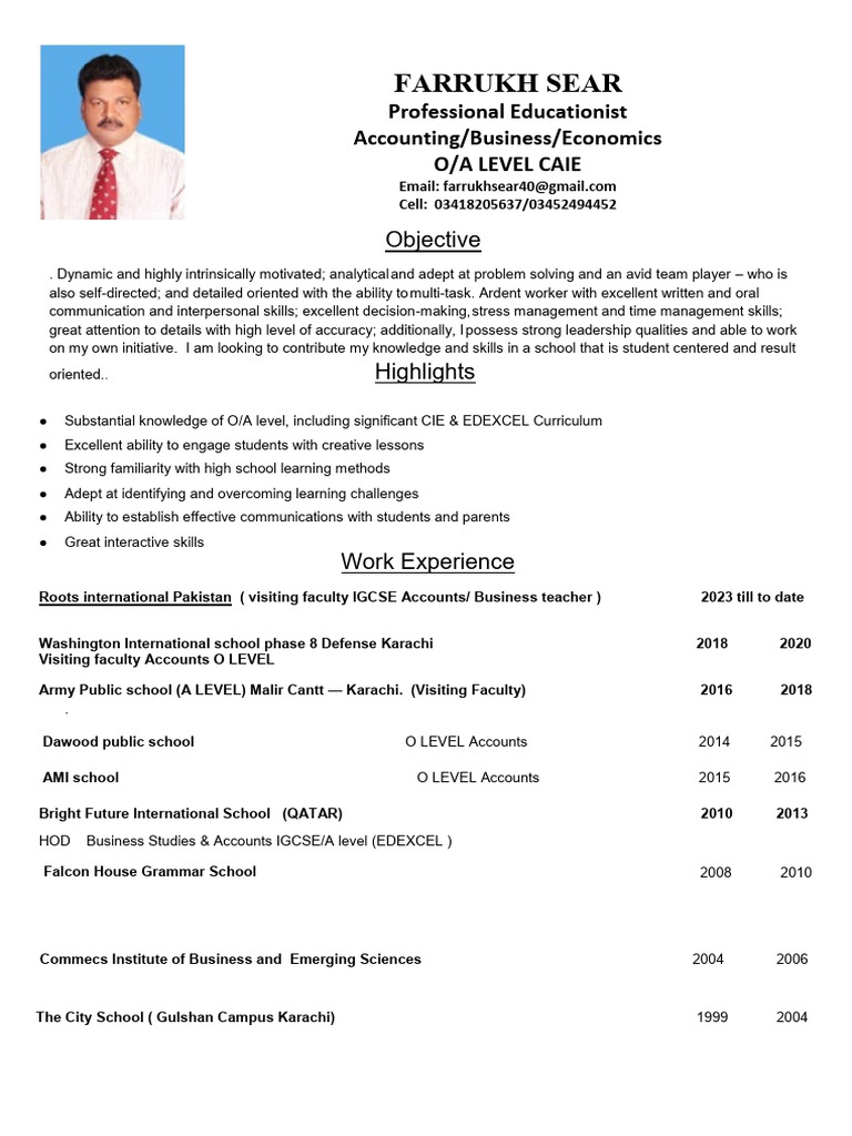 CV Farrukh Sear | PDF