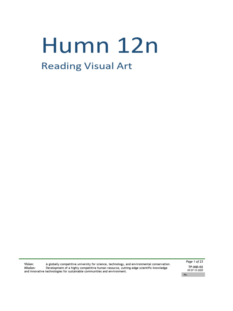 Humn12n Reading Visual Arts (Module 4) STUDENTS | PDF