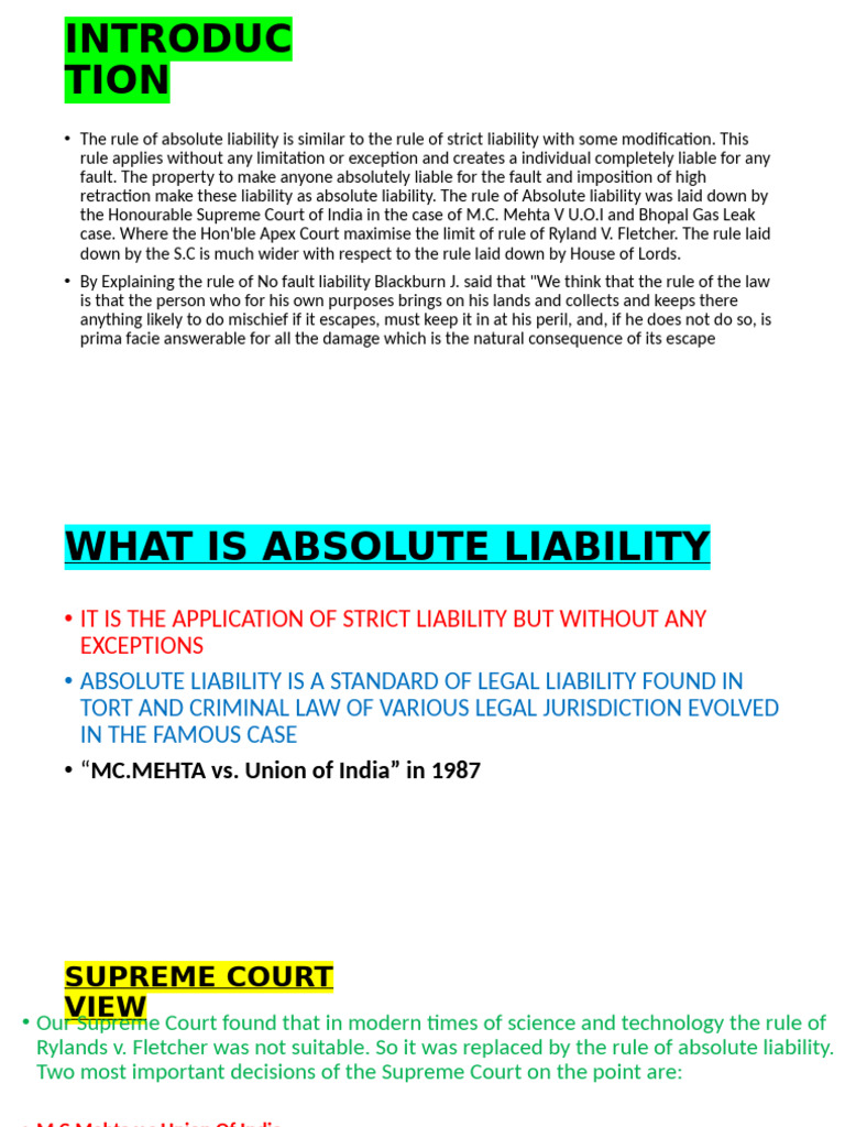 Principles of Absolute Liability | PDF