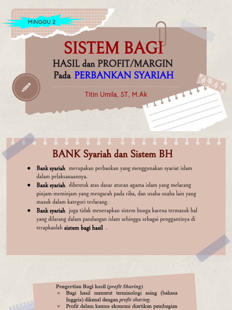 Sistem Bagi Hasil Pada Perbankan Syariah | PDF