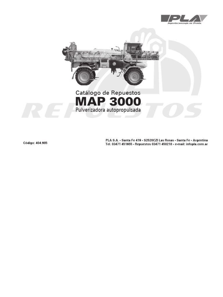 Manual Pla MAP 3000 Repuestos | PDF | Arandela (Hardware) | Bomba