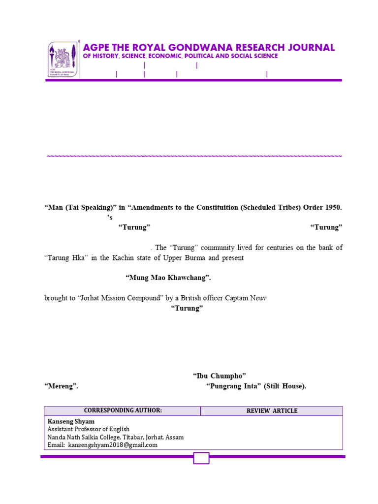 Agpe The Royal Gondwana Research Journal | PDF