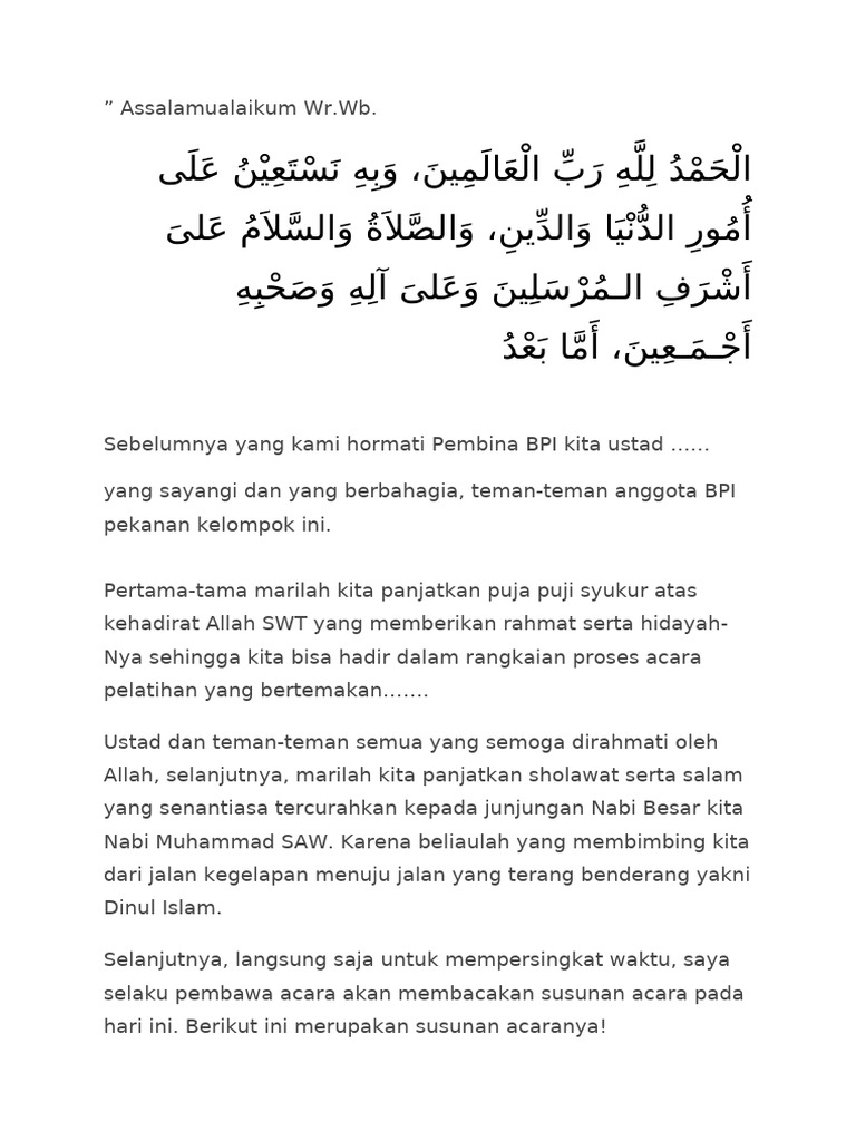 Teks MC BPI | PDF