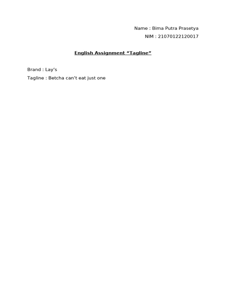 Tagline - Bima Putra Prasetya | PDF