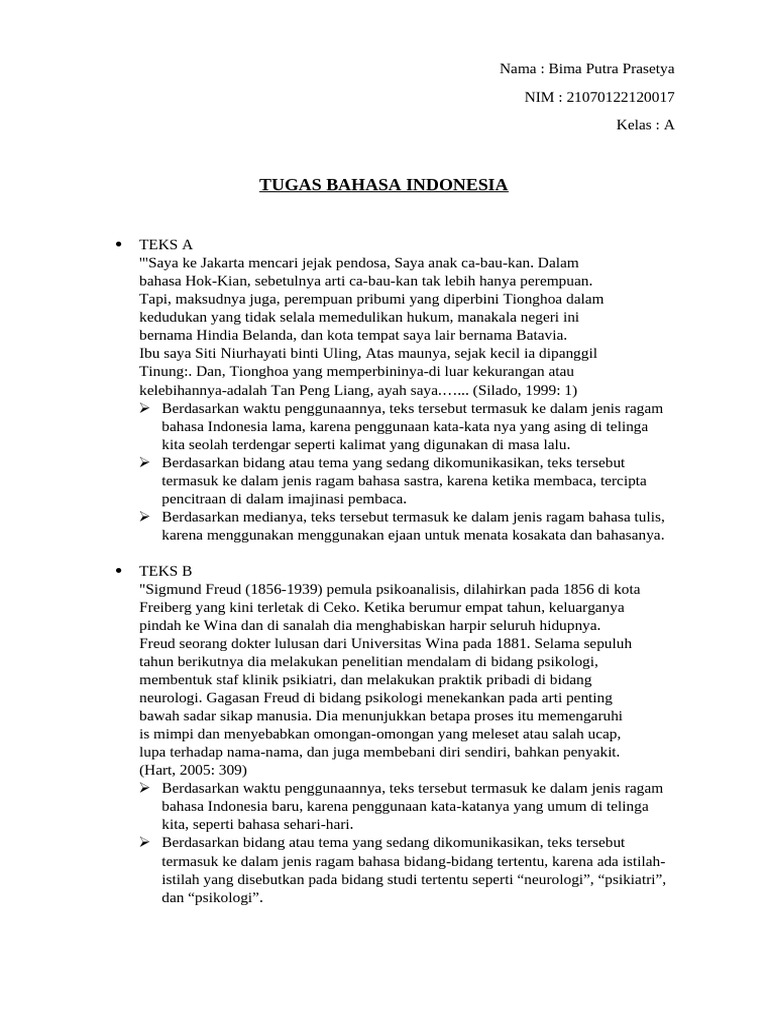 Tugas Bindo Ragam Bahasa | PDF