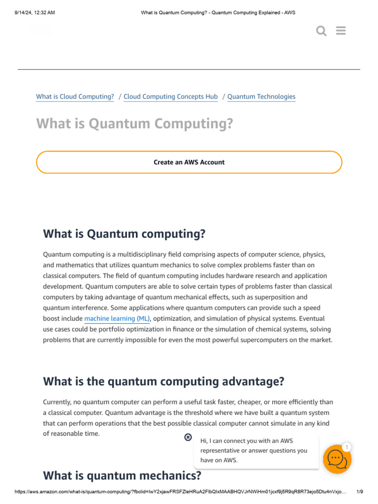 What Is Quantum Computing - Quantum Computing Explained - AWS | PDF What Is Quantum Computing - Quantum Computing Explained - AWS | PDF