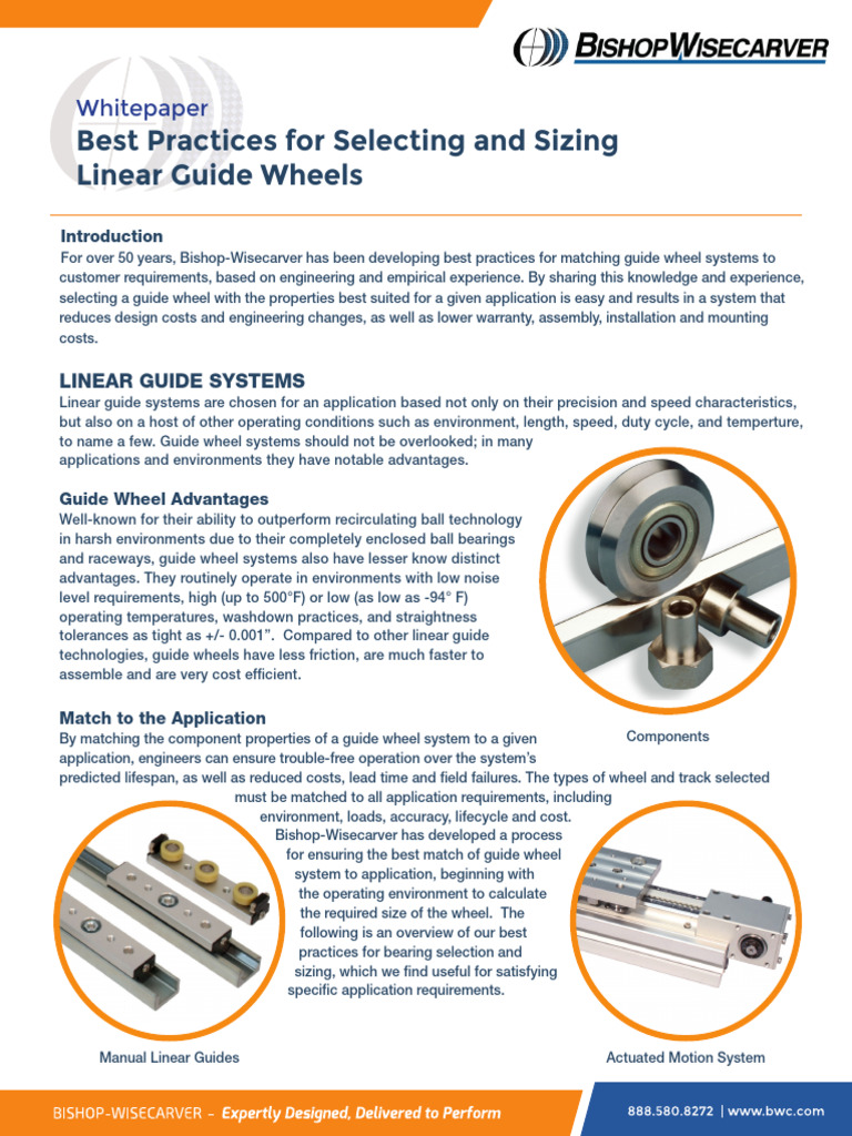 DualVee-Selecting-Sizing-Guide-Wheels-White-Paper-Bishop-Wisecarver | PDF