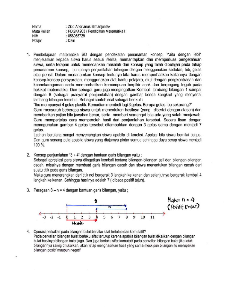 TT1 PDGK4203.Pendidikan Matematika I | PDF