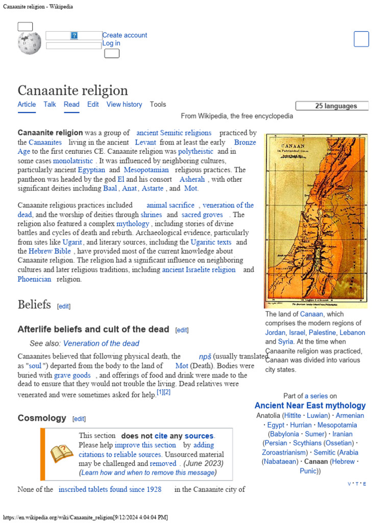Canaanite Religion - Wikipedia | PDF